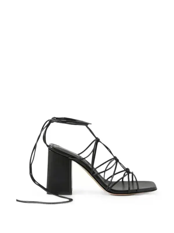GIANVITO ROSSI Minas Knotted Leather Sandals - Black