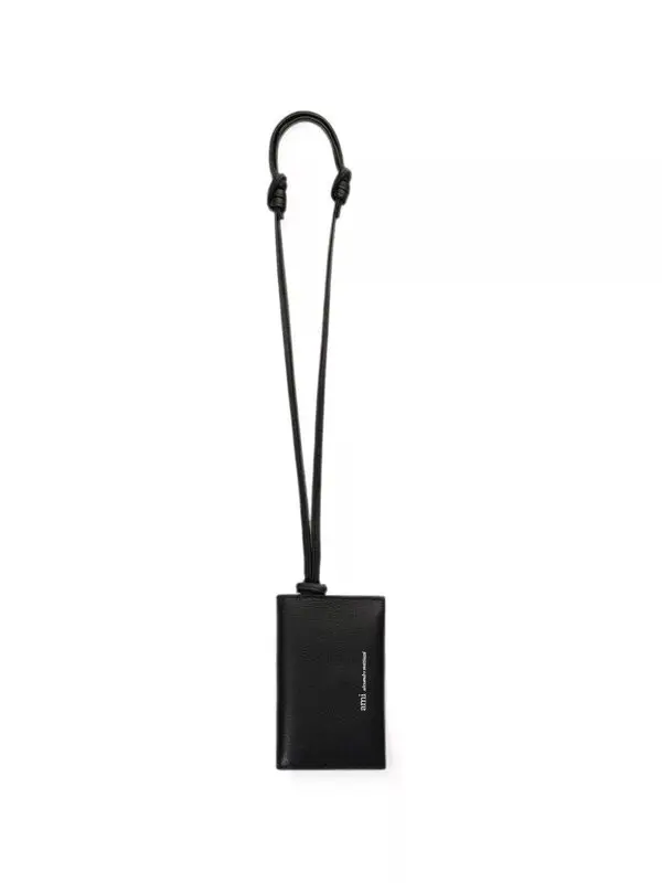 AMI Paris Etienne Strap Taurillon-leather Envelope Card Holder - Black