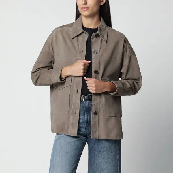ARMA Taupe Kaylee Suede Shirt Jacket - Brown