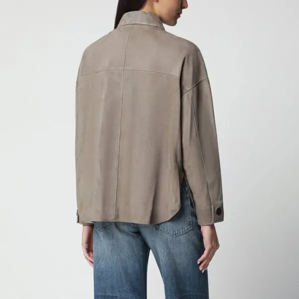 ARMA Taupe Kaylee Suede Shirt Jacket