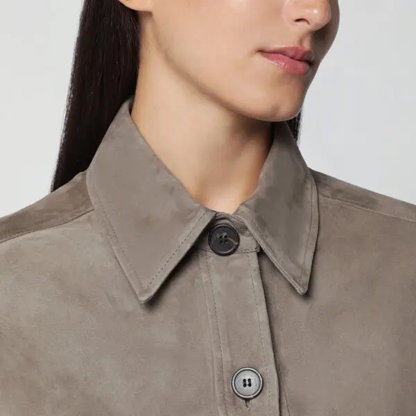 ARMA Taupe Kaylee Suede Shirt Jacket