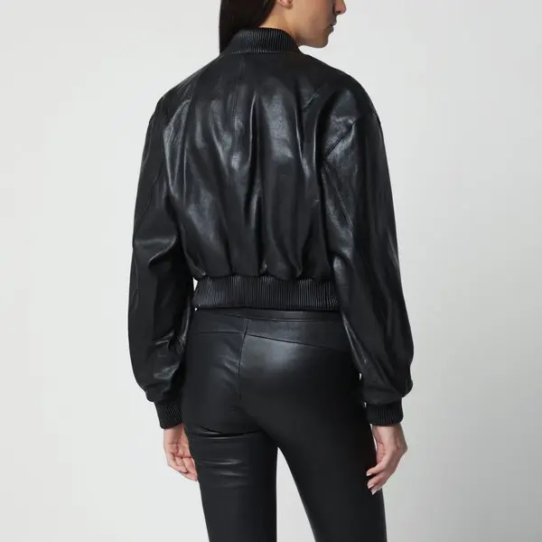 ARMA Hannah Cropped Leather Bomber Jacket