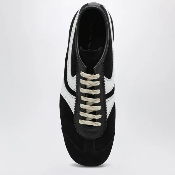 Dries Van Noten Leather And Suede Sneakers - Black
