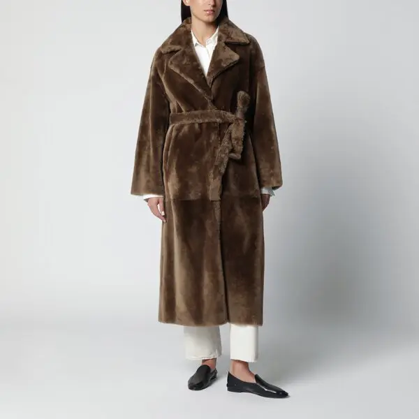 ARMA Brown Rein Reversible Leather Coat - Beige