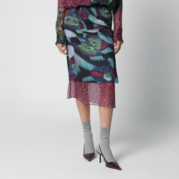 Dries Van Noten Multicolored Silk-blend Print Skirt - Multicolor
