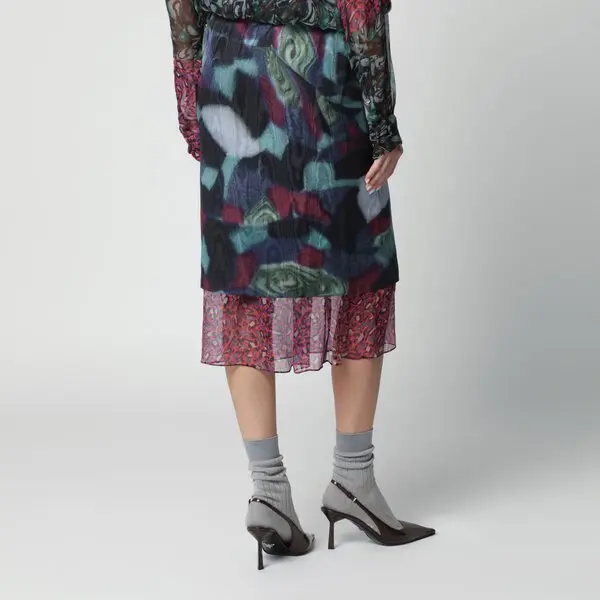 Dries Van Noten Print Silk-blend Midi Skirt