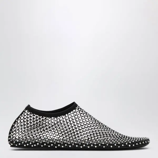 Christopher Esber Minette Slip-on Mesh Ballet Flats With Crystals - Black