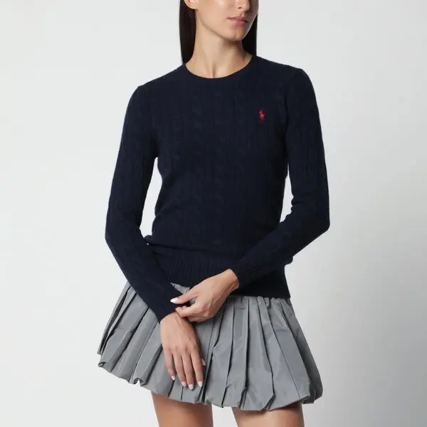 Polo Ralph Lauren Crewneck Cable-knit Wool And Cashmere Sweater - Blue