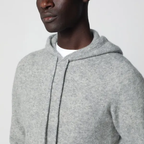 ROBERTO COLLINA Light Gray Cashmere Hoodie