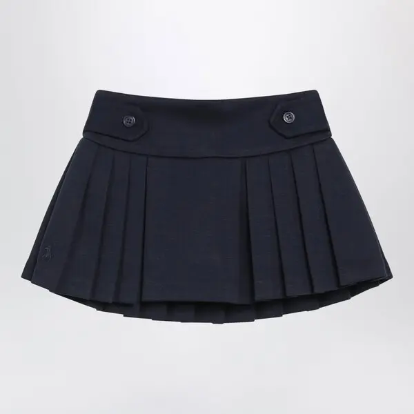 Polo Ralph Lauren Navy Pleated Skirt With Buttoned Waistband And Integrated Shorts