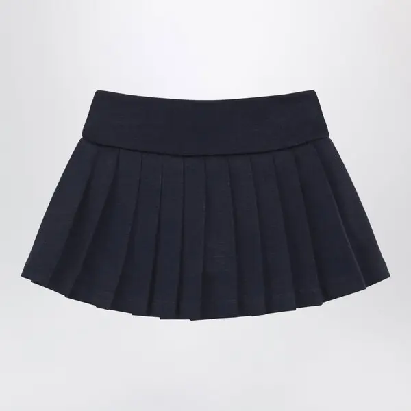 Polo Ralph Lauren Navy Pleated Skirt With Buttoned Waistband And Integrated Shorts