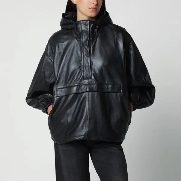 RÓHE Oversized Leather Anorak - Black