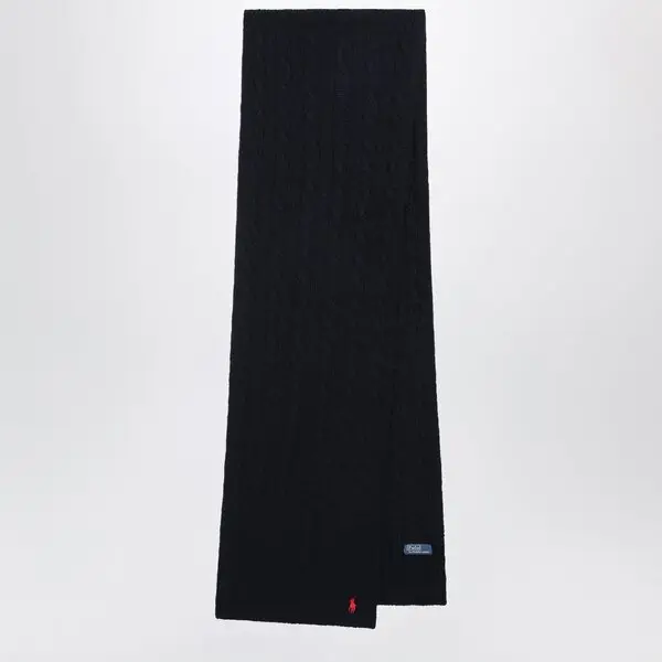 Polo Ralph Lauren Navy Cable-knit Wool And Cashmere Scarf - Blue