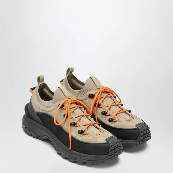 Moncler Trailgrip Lite3 Sneakers In Suede And Nubuck - Beige
