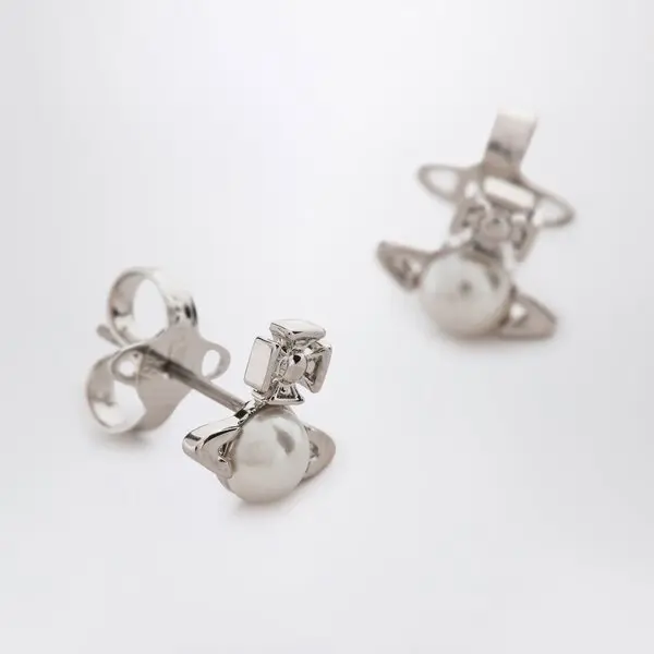 VIVIENNE WESTWOOD Silver Orb Earrings With Pearl - Metal