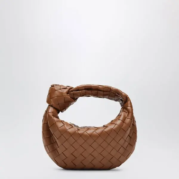 Bottega Veneta Mini Jodie Hobo Bag In Woven Leather - Brown