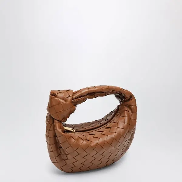 Bottega Veneta Mini Jodie Hobo Bag In Woven Leather - Brown