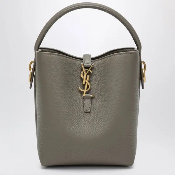 Saint Laurent Le 37 Bucket Bag In Taupe Grained Leather - Beige