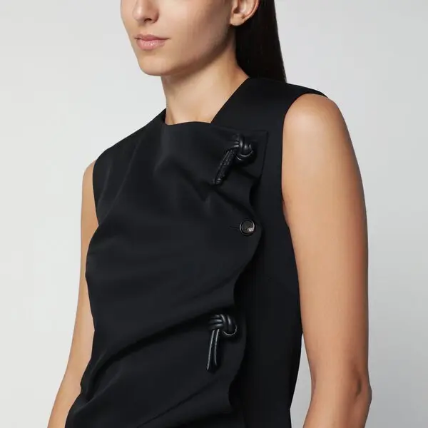Bottega Veneta Sleeveless Asymmetrical Wool Midi Dress
