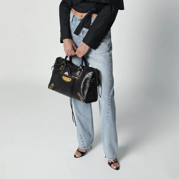 Balenciaga Le City Uptown Medium Bag In Goatskin - Black