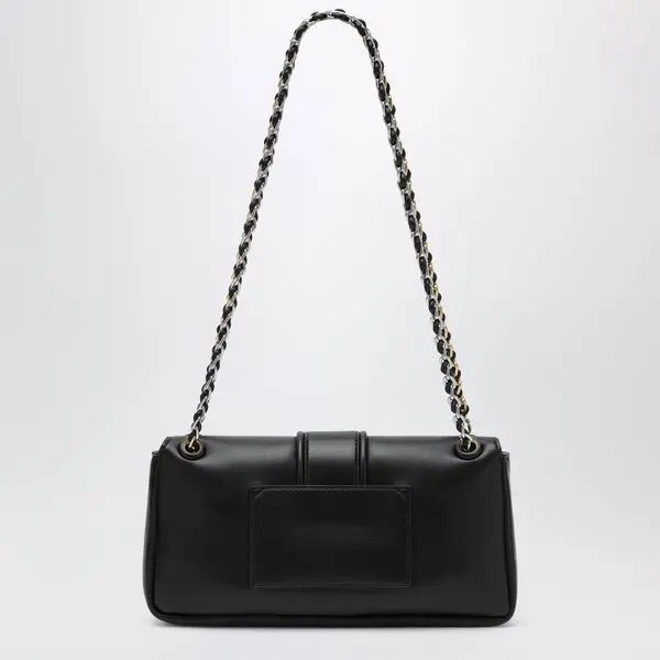 Jacquemus Soft Nappa Leather Shoulder Bag With Chain Strap - Black
