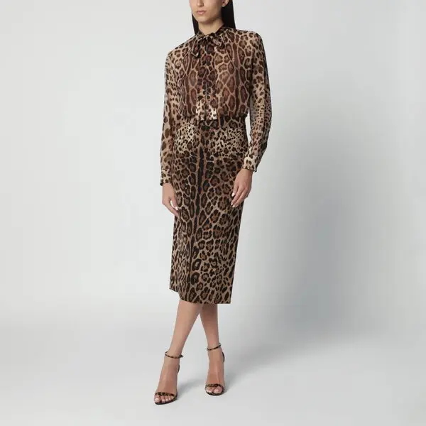 Dolce & Gabbana Leopard-print Cady Skirt