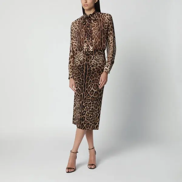 Dolce & Gabbana Leopard-print Silk Georgette Shirt