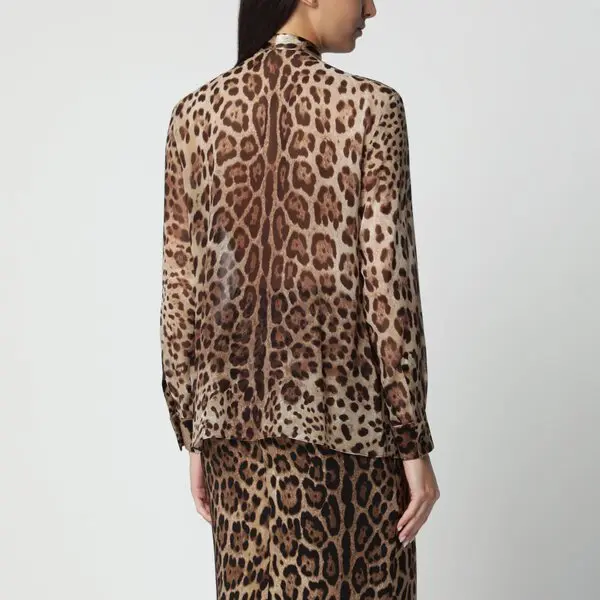Dolce & Gabbana Leopard-print Silk Georgette Shirt