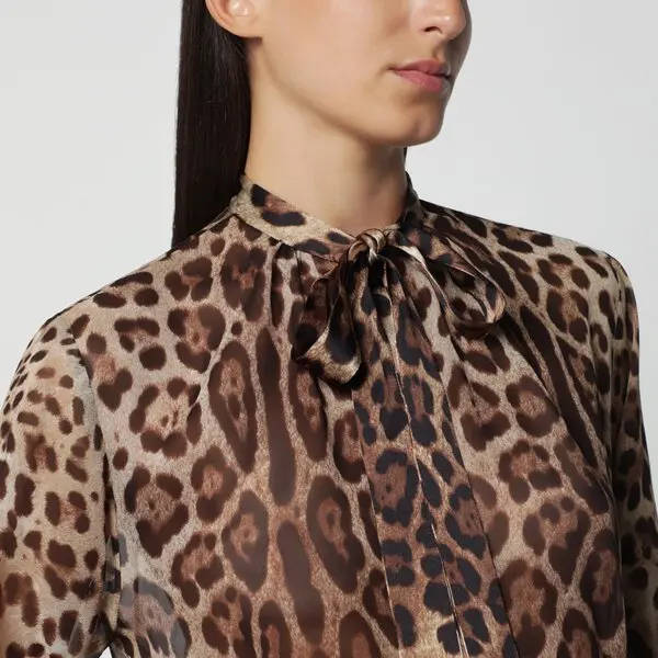 Dolce & Gabbana Leopard-print Silk Georgette Shirt
