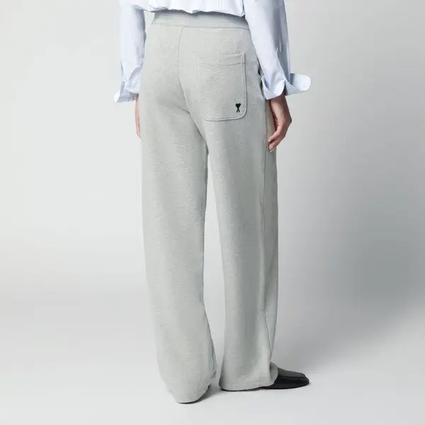 AMI Paris Gray De Coeur Jogger Pants