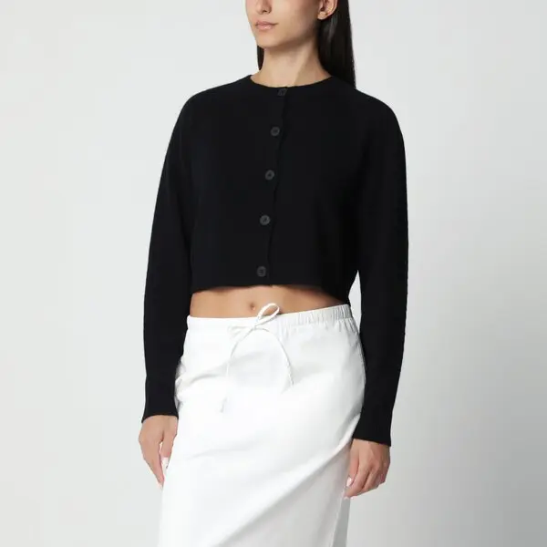 Loulou De Saison Cropped Cashmere Cardigan - Black