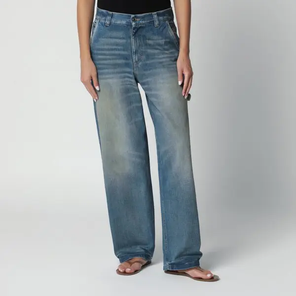 HAIKURE Wide-leg Washed-effect Jeans - Blue