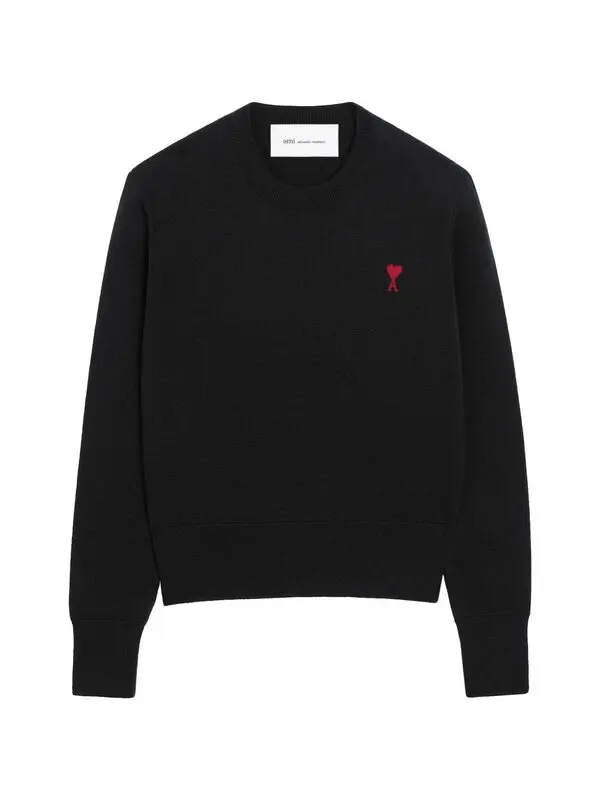 AMI Paris De Coeur Wool Sweater - Black