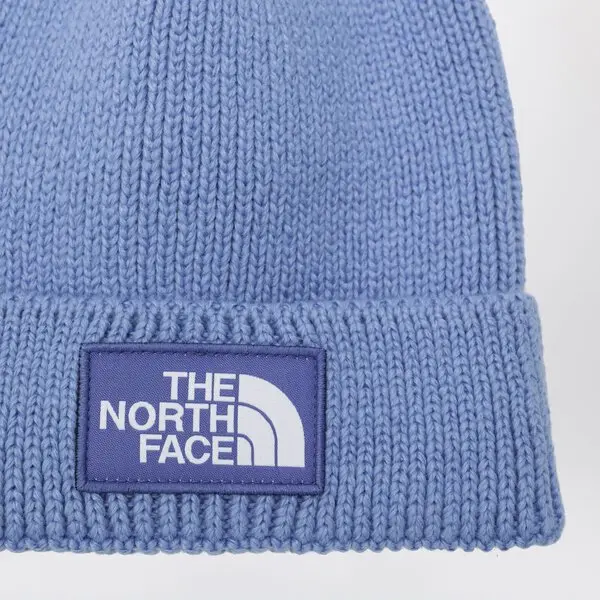 The North Face Indigo Beanie With Logo Patch