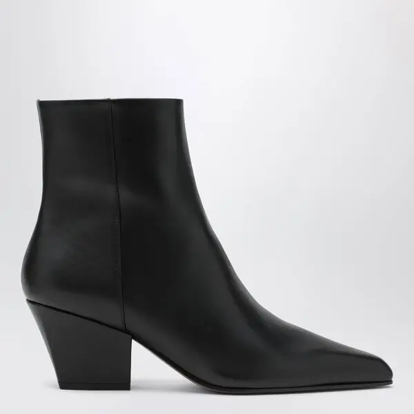 Paris Texas Jane Ankle Boots In Calfskin Leather - Black