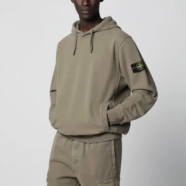 Stone Island Cotton Hooded Sweatshirt - Green