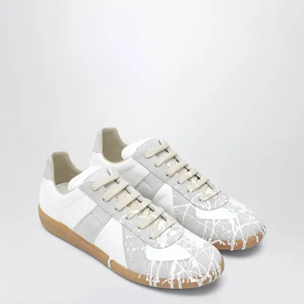 MAISON MARGIELA Replica Leather And Suede Sneakers - White