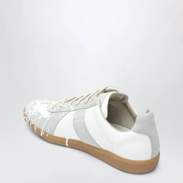 MAISON MARGIELA Replica Leather And Suede Sneakers - White