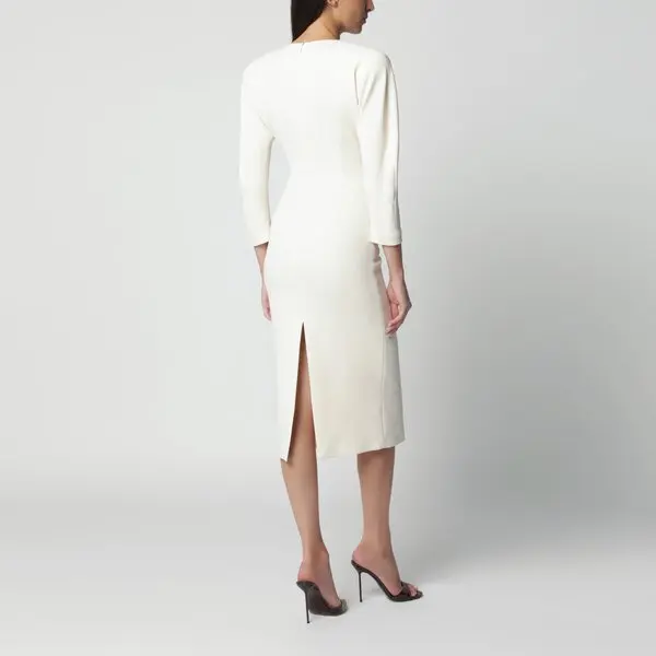 Andamane Milk Midi Dress With Rounded Shoulders