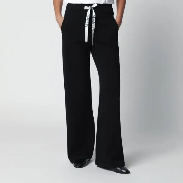 Max Mara Wide-leg Double Jersey Pants - Black