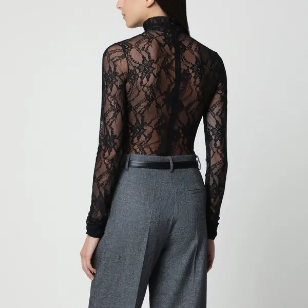 Andamane Floral Lace Turtleneck Bodysuit