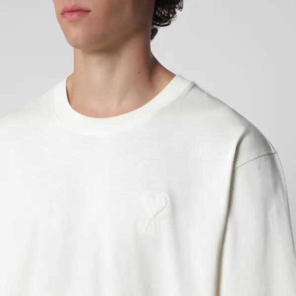 AMI Paris Ivory De Coeur T-shirt - White