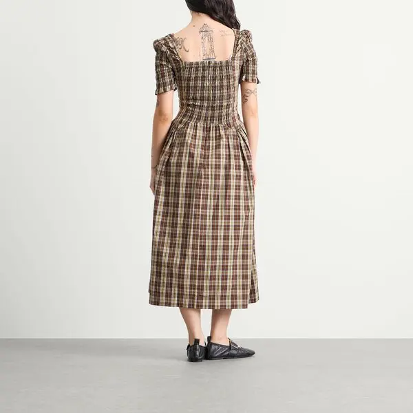 DAMSON MADDER Emmy Shirred Midi Dress