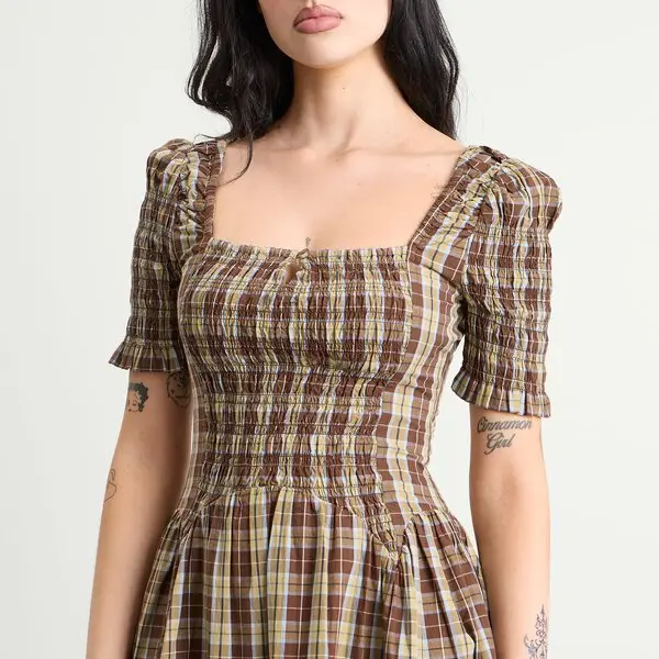 DAMSON MADDER Emmy Shirred Midi Dress