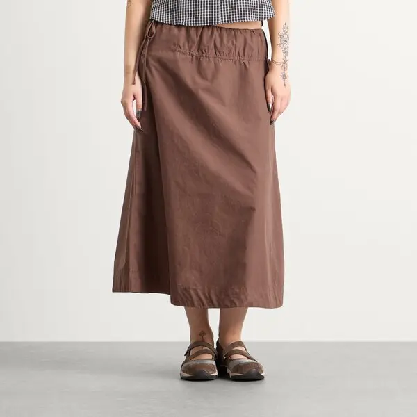 DAMSON MADDER Caspia Volume Midi Skirt - Choc