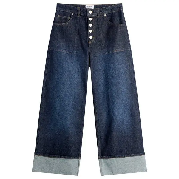DAMSON MADDER Gigi Baggy Wide Turn Jeans - Indigo