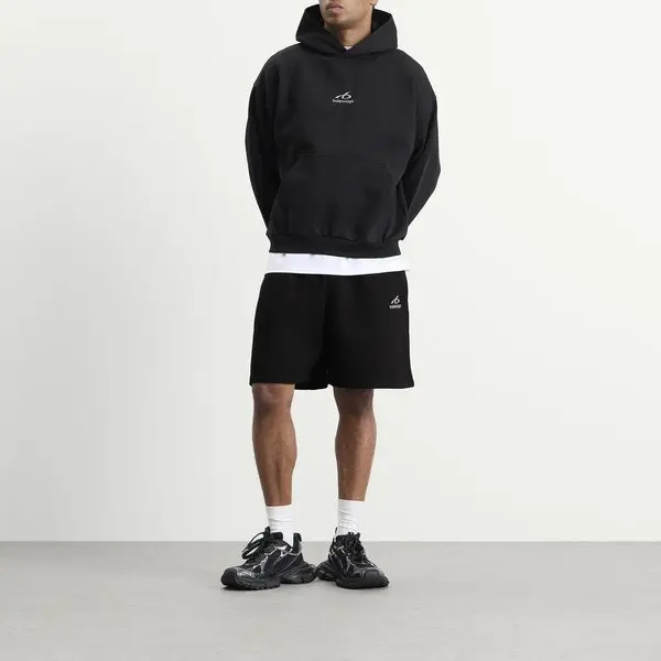 Balenciaga Logo Cotton Sweat Shorts