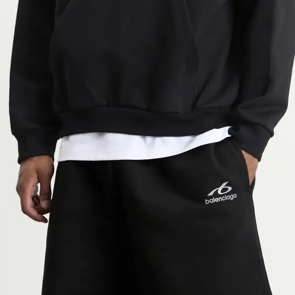 Balenciaga Logo Cotton Sweat Shorts