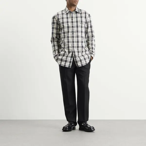Balenciaga Wool Gabardine Tailored Slim Fit Trousers