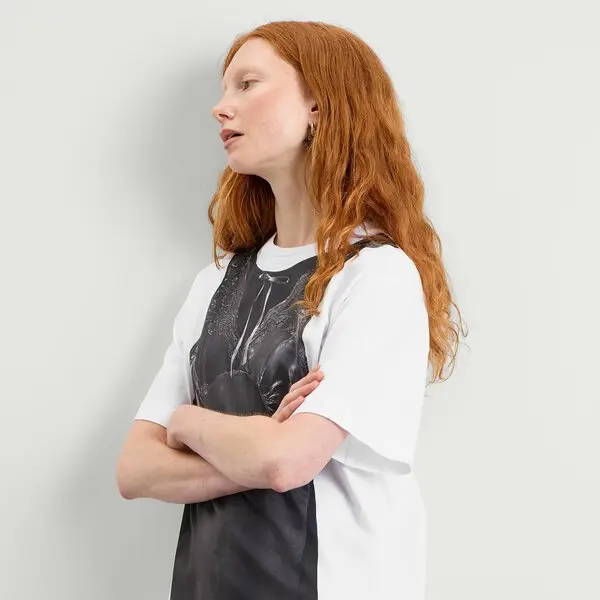 Simone Rocha Patchwork Satin Trompe L'oeil Print T-shirt